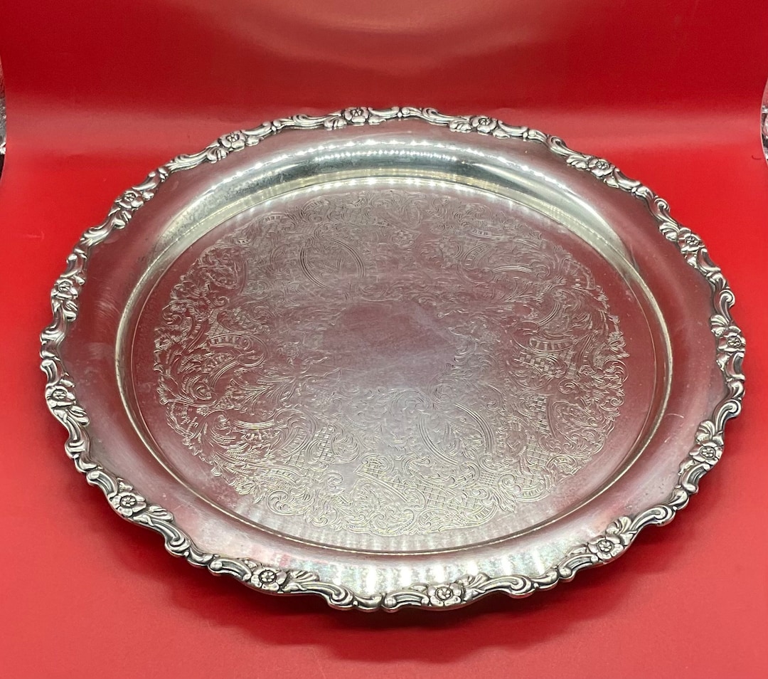 Vintage Oneida Royal Provincial Silver Plated Round Tray - Etsy