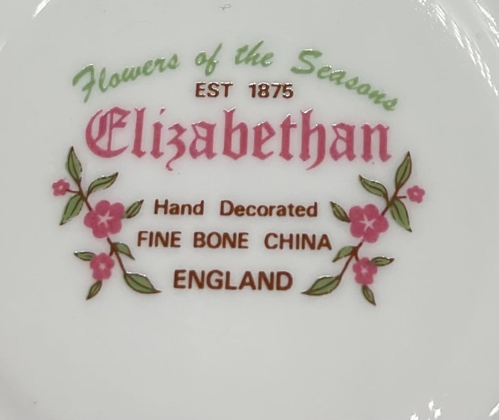 Vintage Elizabethan flowers of the Season Hand Decorated Fine Bone ...