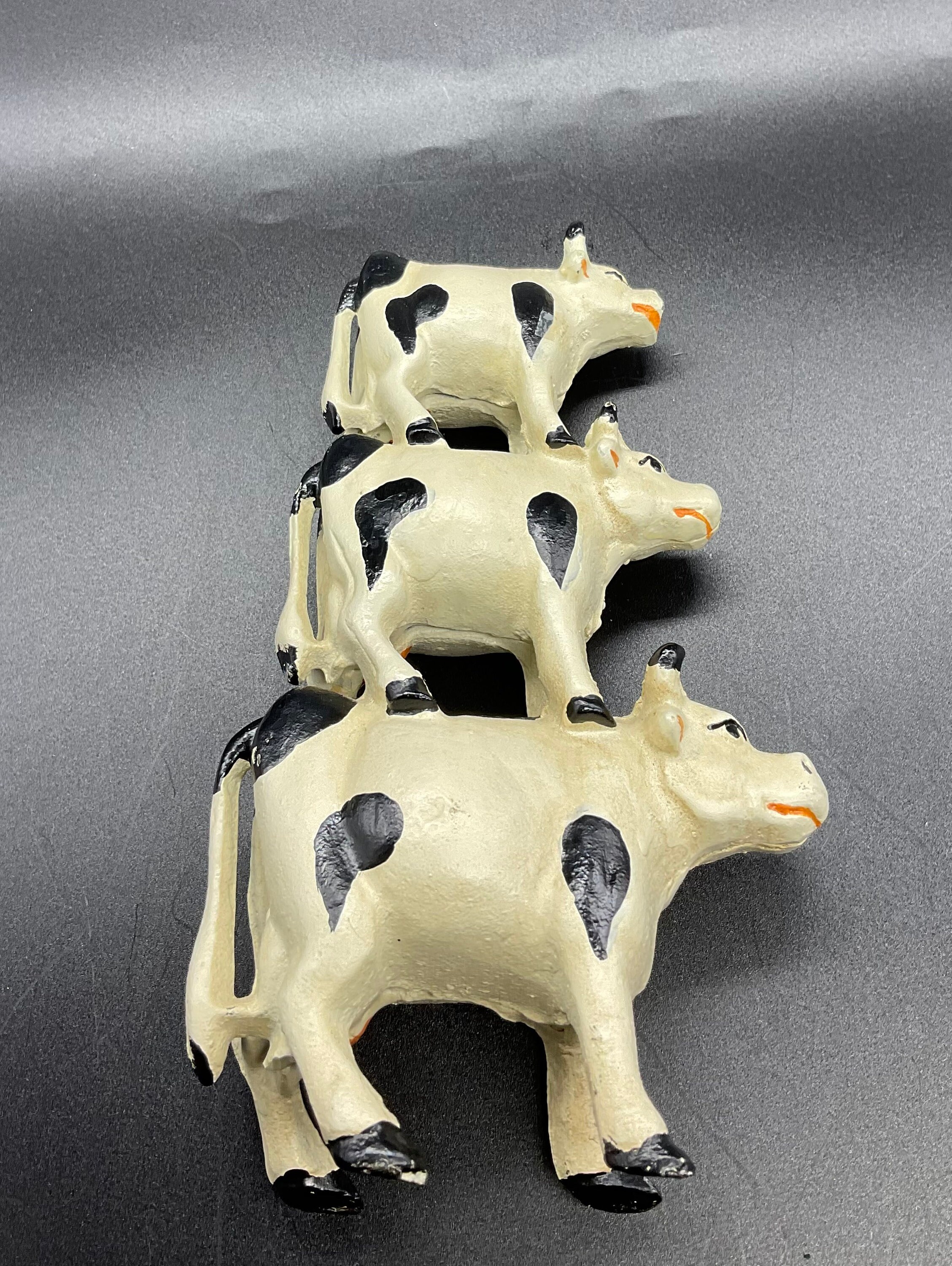 Vintage Cast Iron Stacking Cows Door Stop. Upper Deck Brand - Etsy