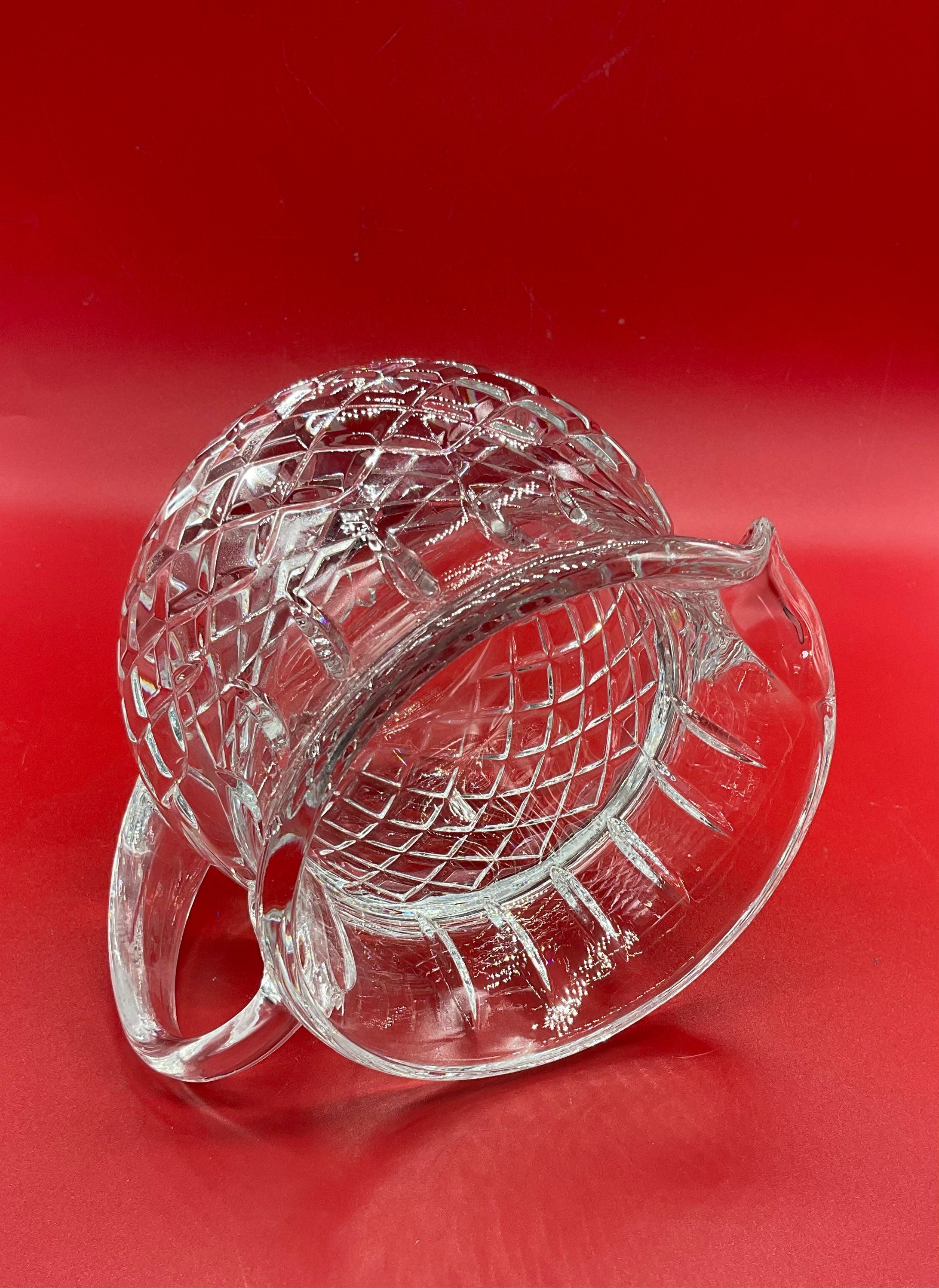 Vintage Vintage Heavy Lead Crystal Diamond Cut Pitcher - Etsy