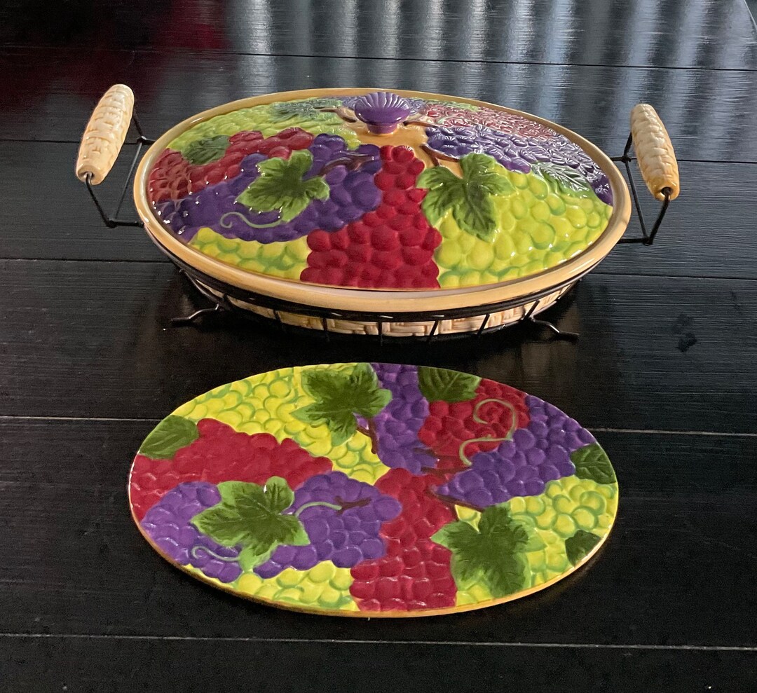 Temp-tations Presentable Ovenware by Tara Fruit Basket Oval Lidded ...