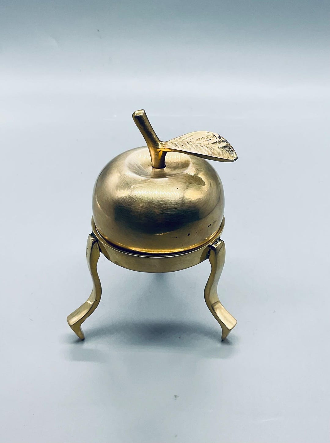 Vintage Solid Brass Apple Bell With Solid Brass Stand - Etsy
