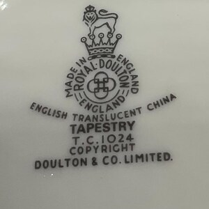 Vintage Royal Doulton English Translucent China Tapestry T.C.1024 Made ...