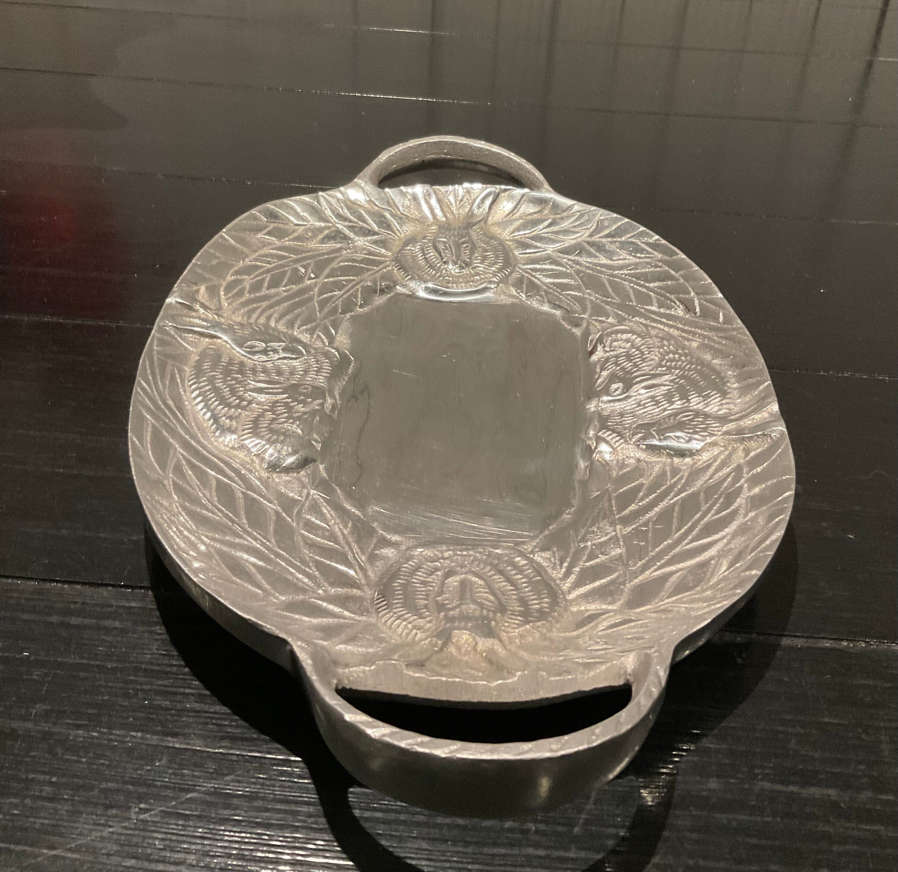 Vintage Oval Pewter Rabbit Bunnies Tray With Handles - Etsy