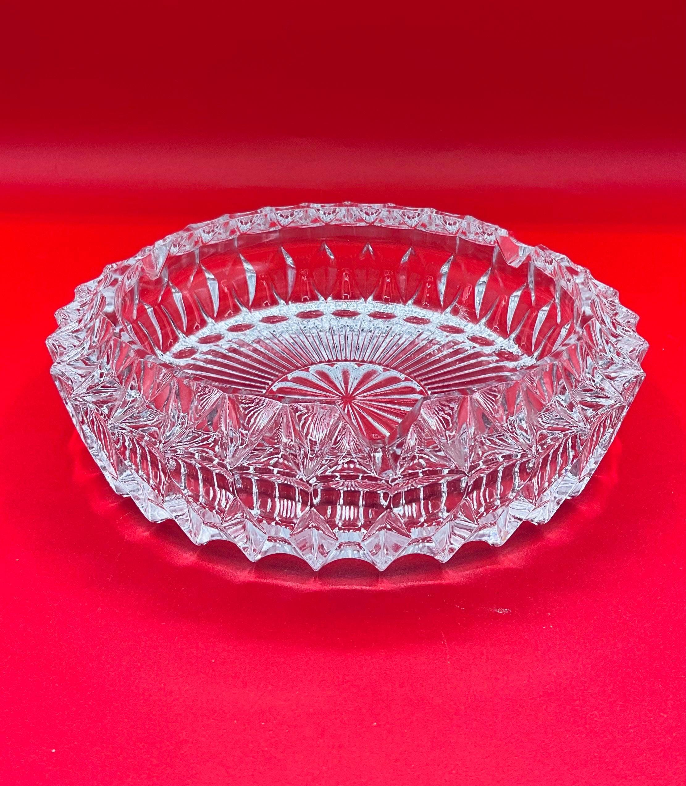 Vintage Italy Cut Crystal Large Ashtray - Etsy