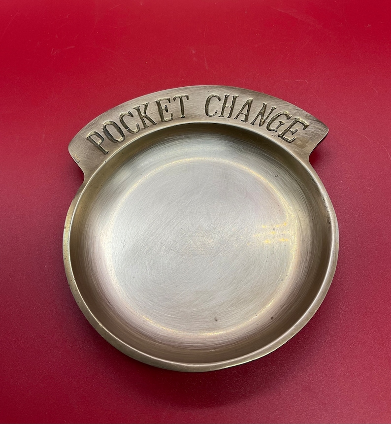 Vintage Solid Brass Pocket Change Valet Dish - Etsy