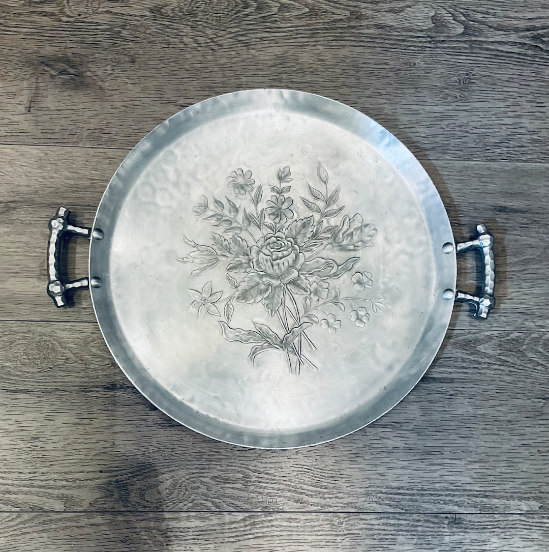 Vintage Hand Forged Everlast Metal Aluminum Round Tray With Handles - Etsy