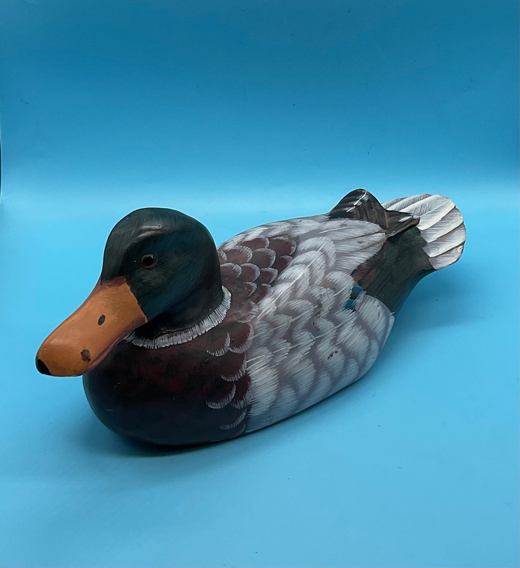 Vintage Solid Wood Hand Carved and Hand Painted Duck Decoy - Etsy