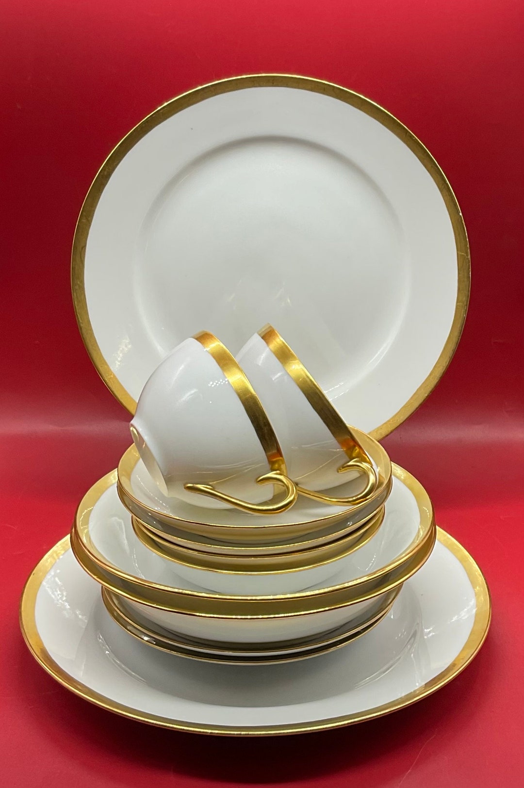 Vintage Noritake Nippon Gold Trim 6 Piece Place Setting Dinner Set for ...