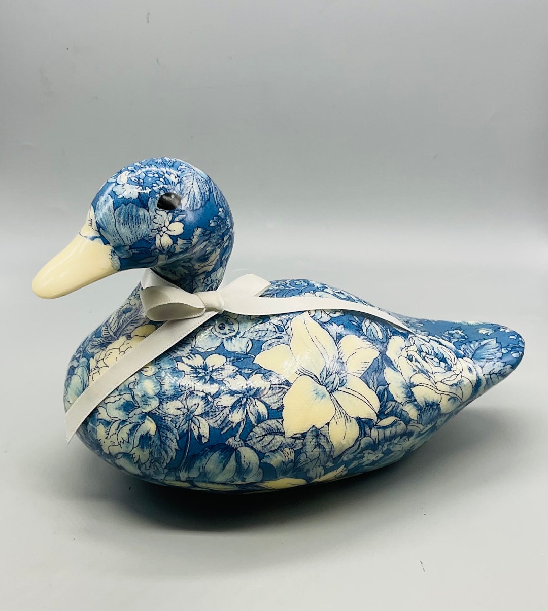 Vintage Holland Blue Floral Porcelain Patchwork Decorative Duck - Etsy