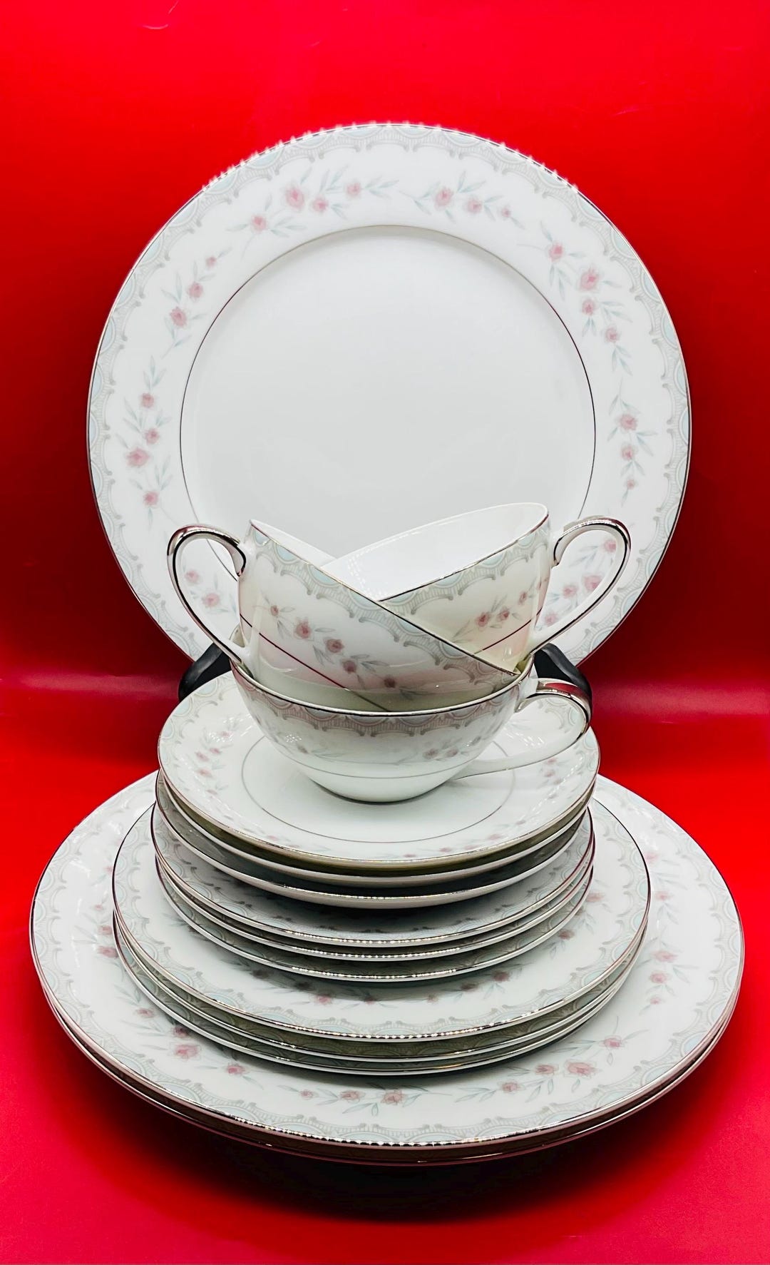 Vintage Mikasa Fine China Jyoto Japan 8198 Chelsea 5 Piece Place ...
