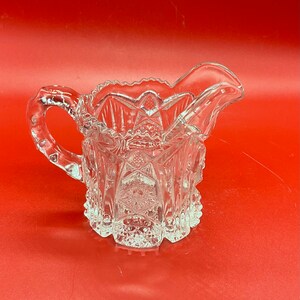 Vintage Pressed Crystal Glass Creamer and Sugar Bowl - Etsy