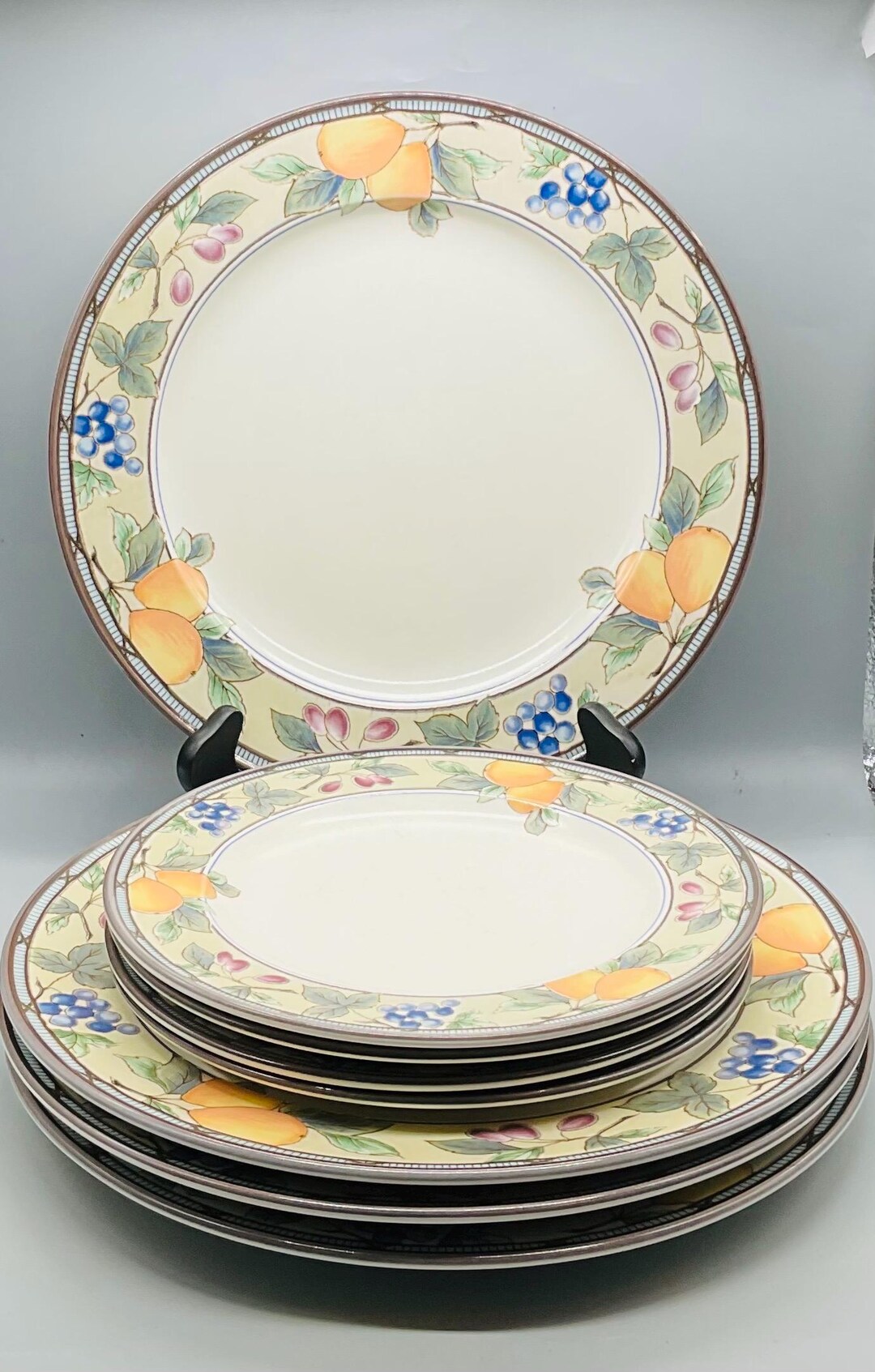 Vintage Mikasa Intaglio CAC29 Garden Harvest 4 Dinner Plates and 4 ...