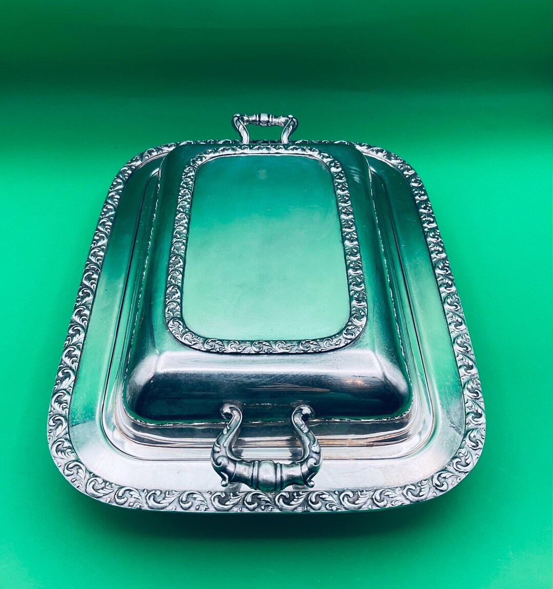 Vintage National Silver on Copper 3005 Silverplate Rectangular Ornete ...