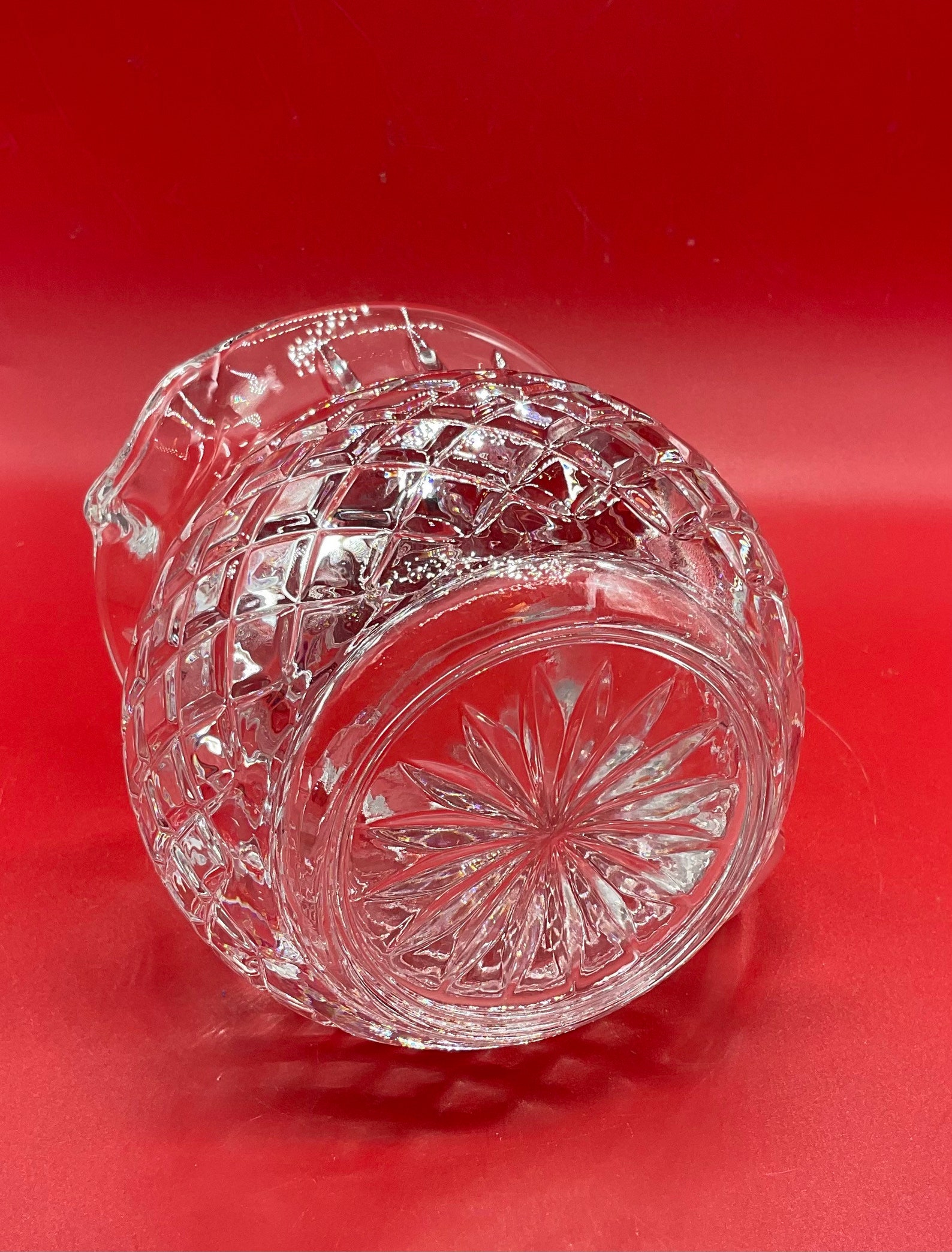 Vintage Vintage Heavy Lead Crystal Diamond Cut Pitcher - Etsy