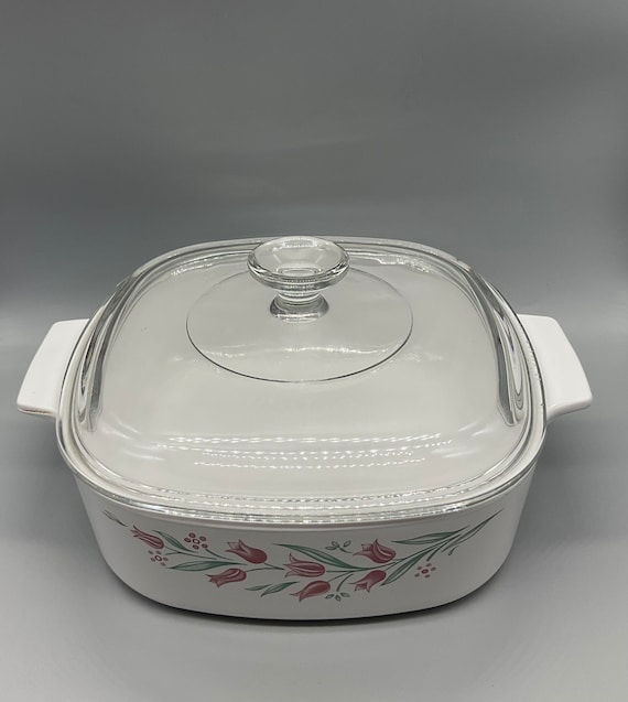 Vintage Corning Ware Rosemarie Pink Tulip Pattern Casserole - Etsy