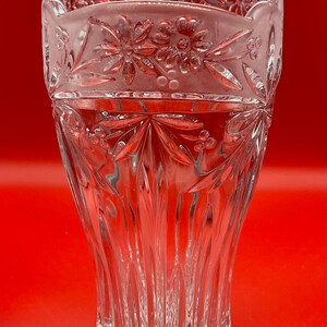 Vintage Germany Heavy Crystal Clear Bordered With Frosted Floral Vase ...