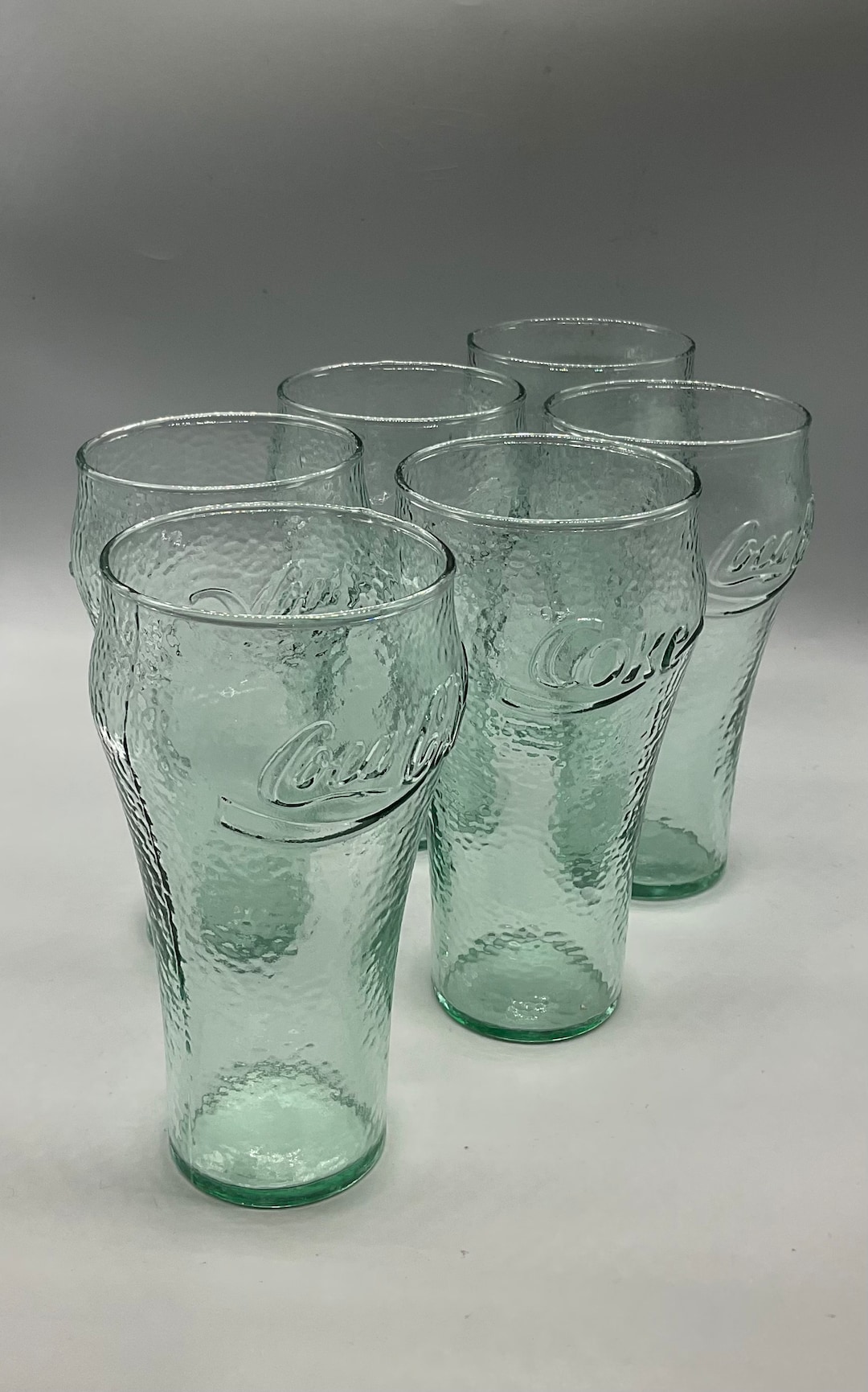 Vintage Light Green Glass Coca-cola,coke Water Glasses - Etsy