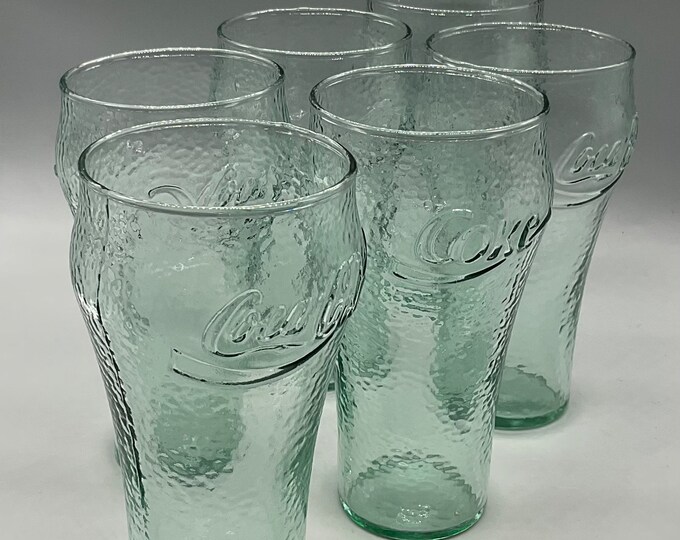 Vintage Light Green Glass Coca-cola,coke Water Glasses - Etsy