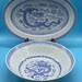 Vintage White and Blue Dragon Design Serving Platter and Serving Bowl ...