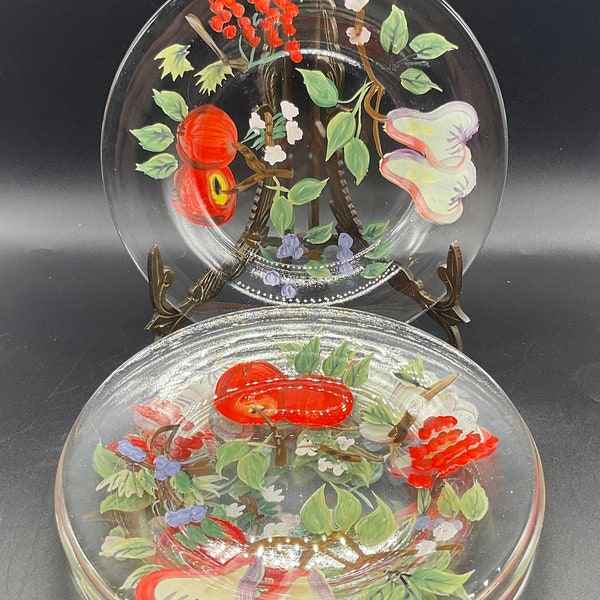 Painted Glass Plate - Etsy