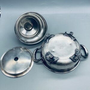 Benedict Mfg Co. Quadruple Silverplate Antique 3 Pc. Butter Bowl With ...