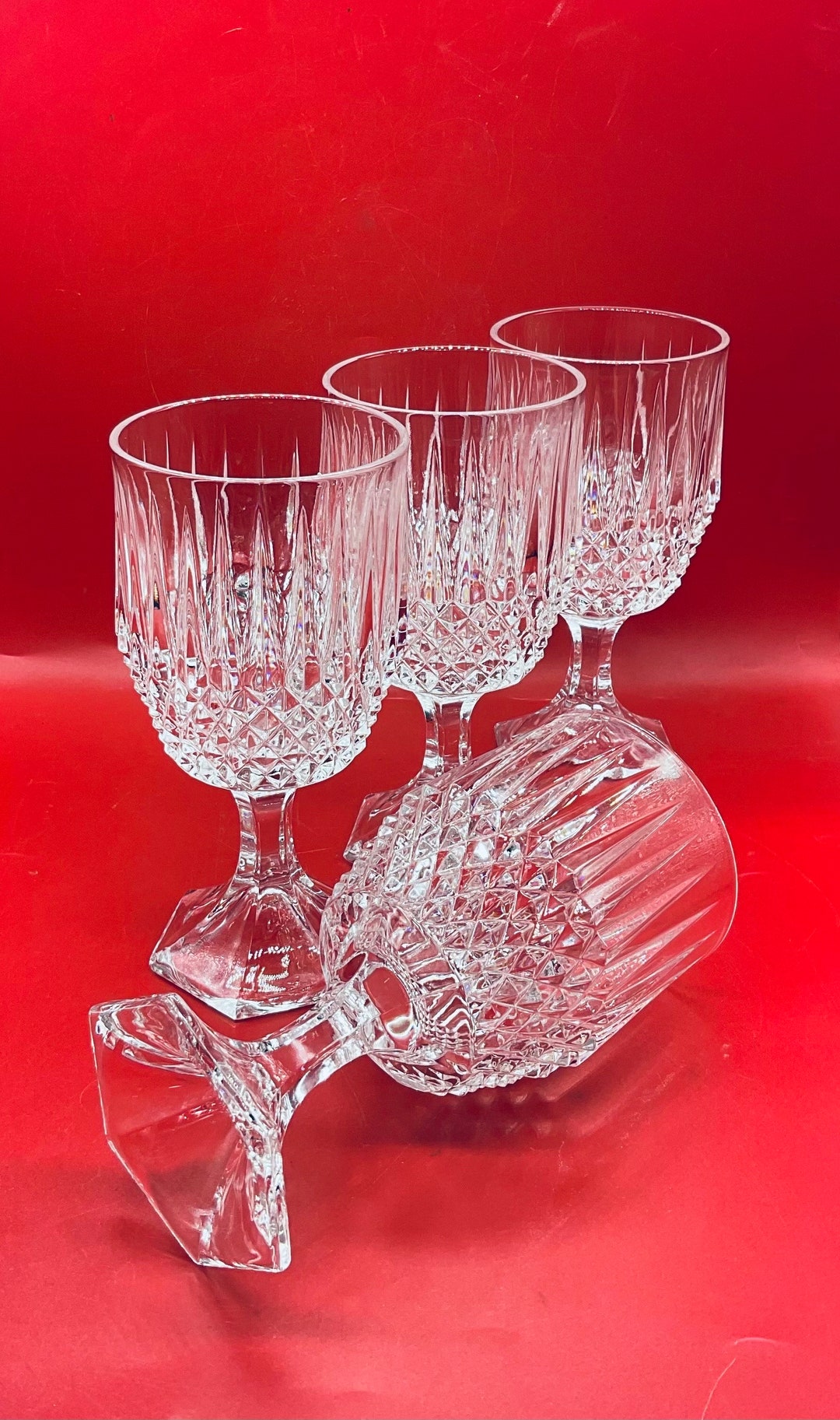Vintage Waterford Lead Clear Crystal Set of 4 Wine Glasses - Etsy
