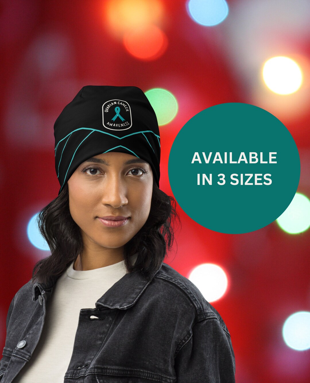 Ovarian Cancer Beanie, Ovarian Cancer Cap, Ovarian Cancer Hat, Chemo ...