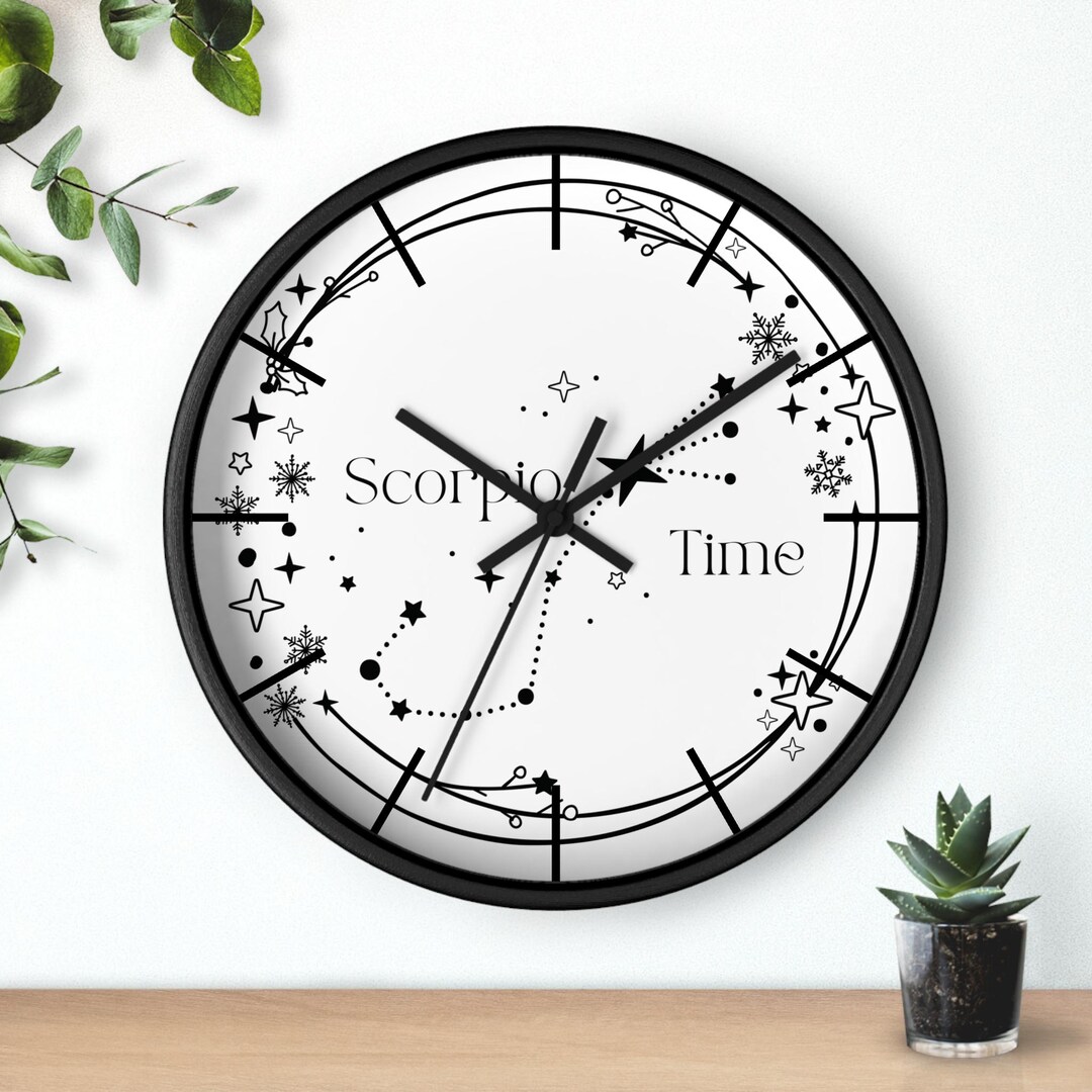 Scorpio Zodiac Wall Clock November Birthday Gift Astrology Wall Decor ...