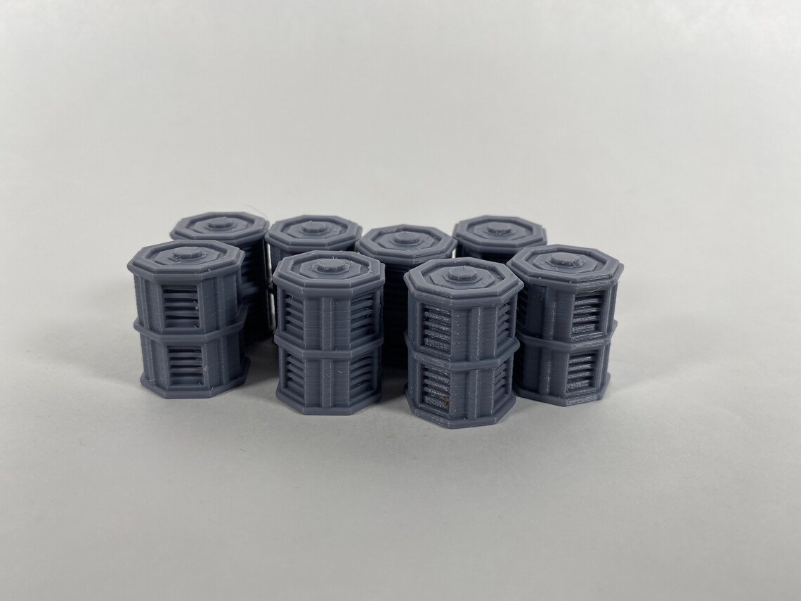 8 Sci-fi Hexagonal Barrels 3D Printed Tabletop Terrain | Etsy