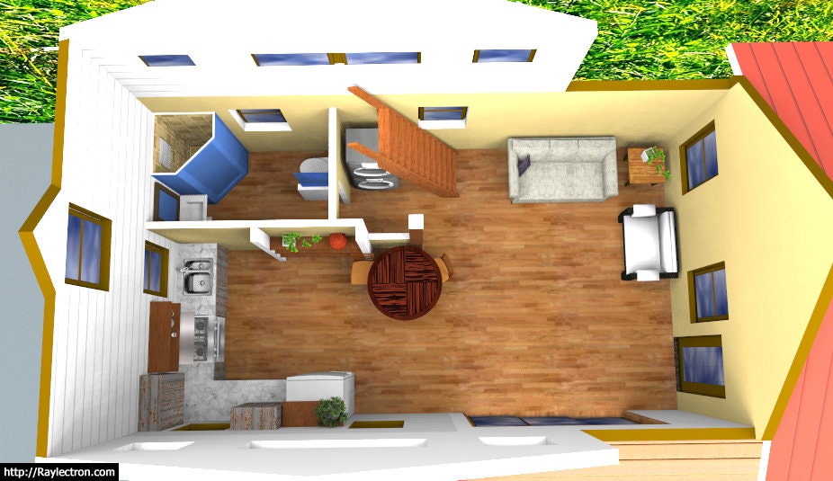 Tiny House Plan at 670 Square Feet - Etsy