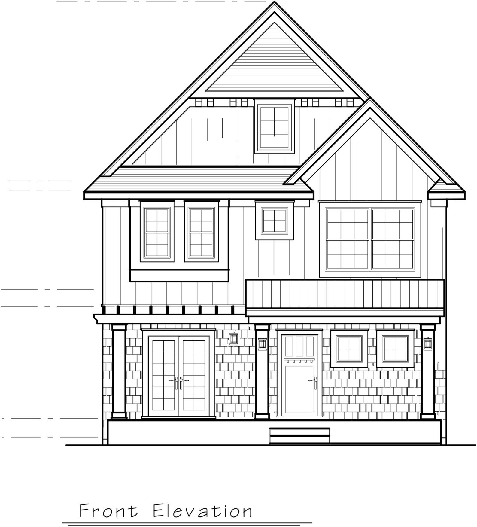 Craftsman Home Plan for Narrow Urban Lots, Craftsman House Design Floor ...