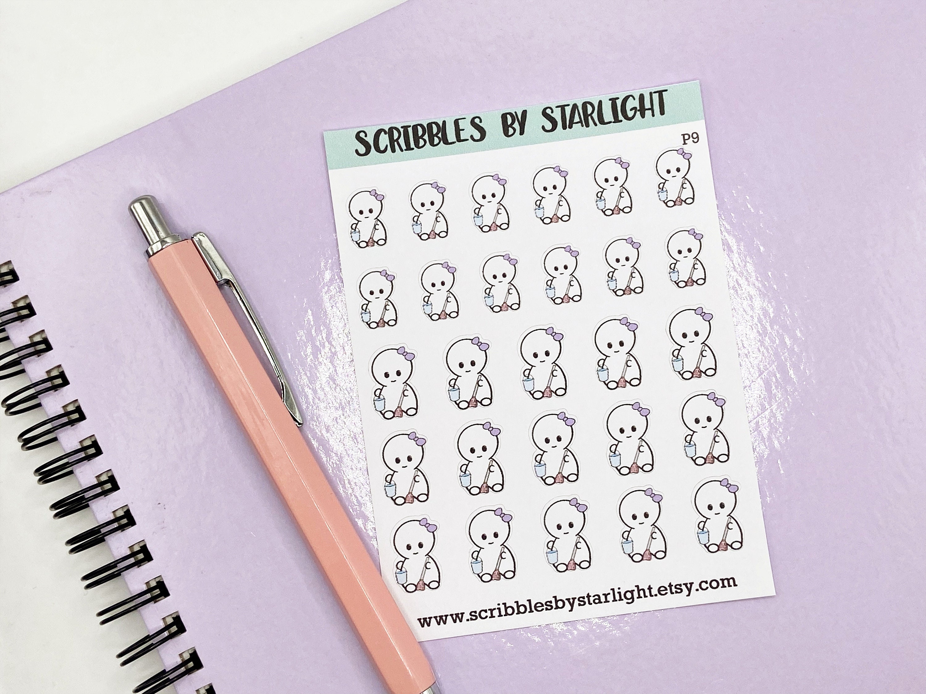 Pip Mopping Sticker Housework Sticker Planner Sticker - Etsy UK