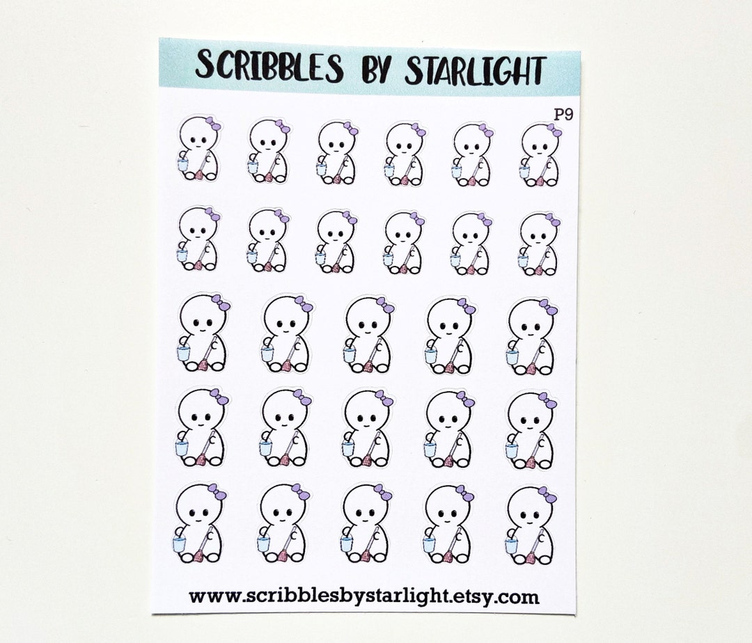 Pip Mopping Sticker Housework Sticker Planner Sticker - Etsy UK