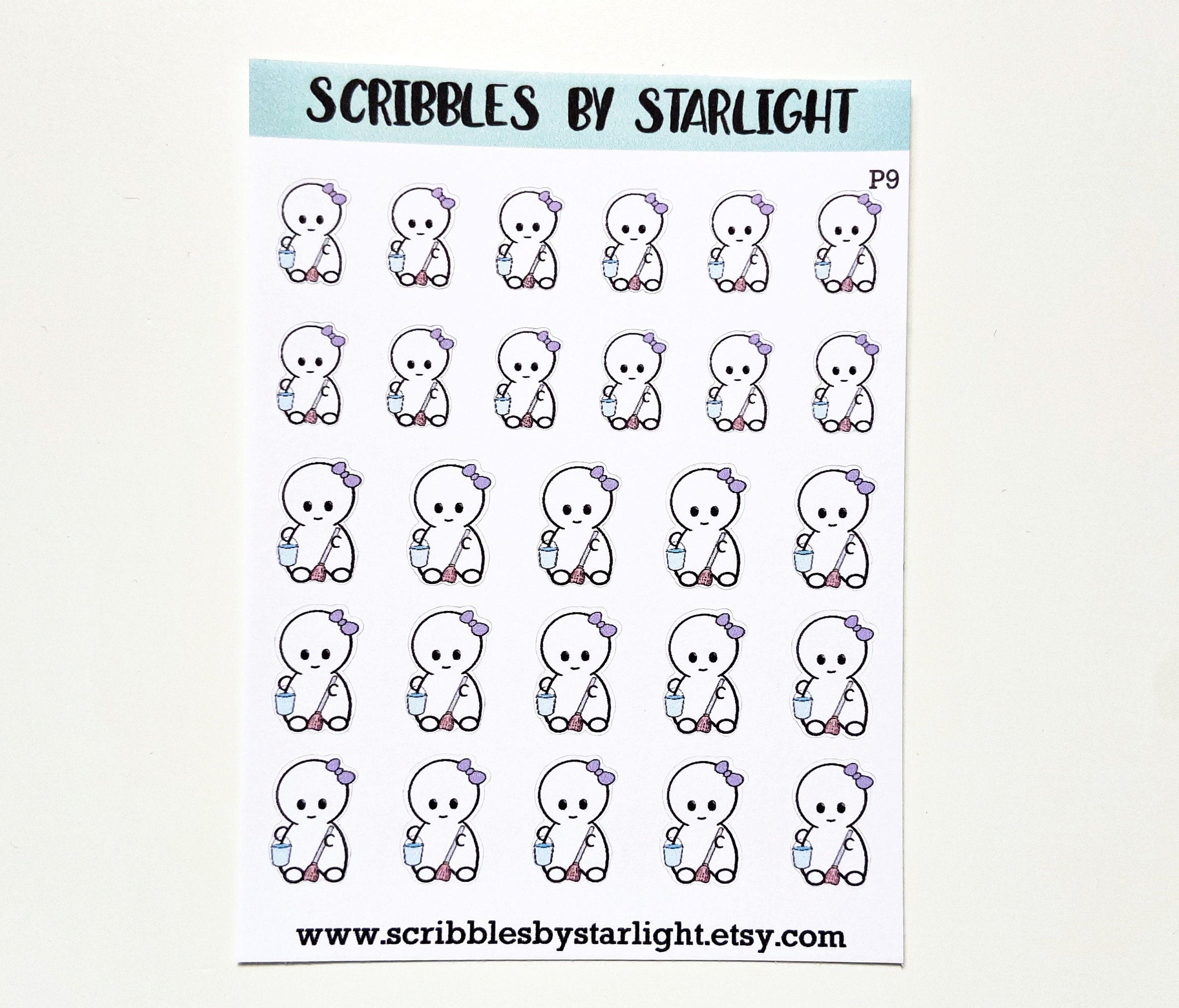 Pip Mopping Sticker Housework Sticker Planner Sticker - Etsy UK