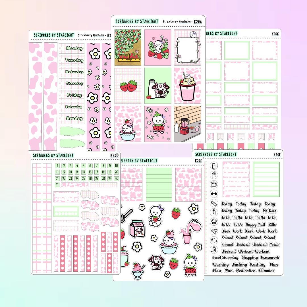 Planner Day B6 Weekly Kit B6 Sticker Kit Weekly Planner Kit Cute Kawaii ...