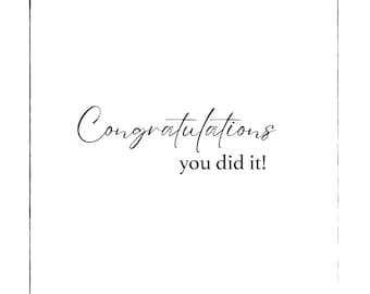 Simple Congrats Card, Congratulations Card Wedding, Plain Stationary ...