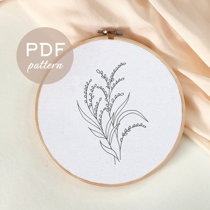 Botanical Hand Embroidery Pattern, Instant Digital Download, Embroidery ...