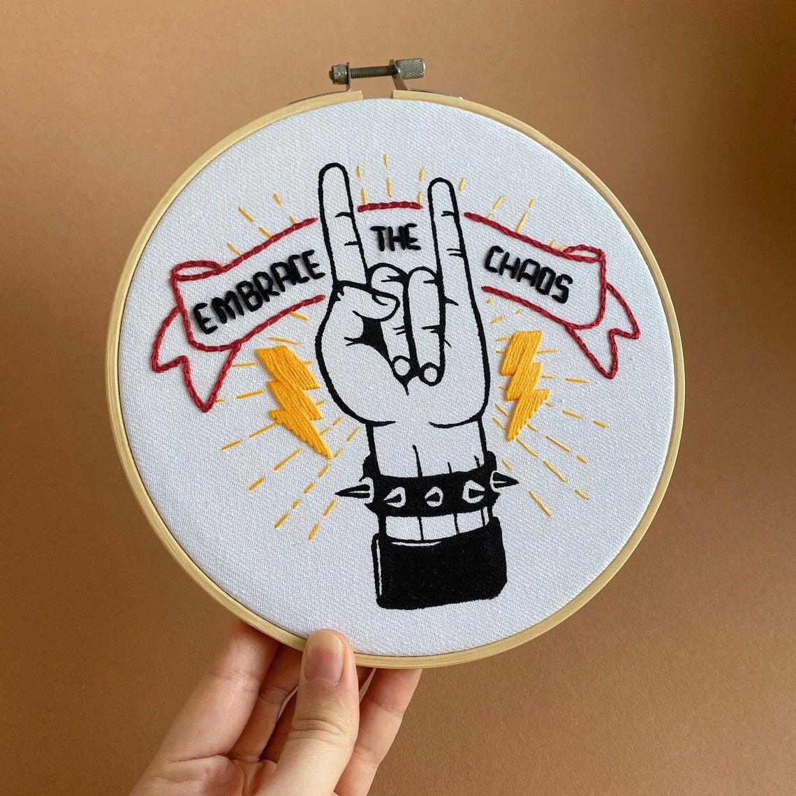 Embroidery Artwork, Rock and Roll, Rock Music Lovers, Custom Hand ...