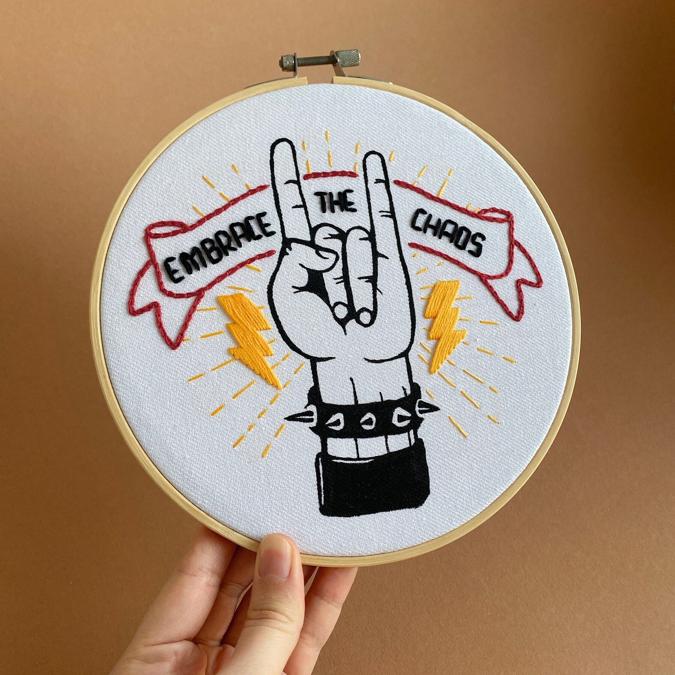 Embroidery Artwork, Rock and Roll, Rock Music Lovers, Custom Hand ...