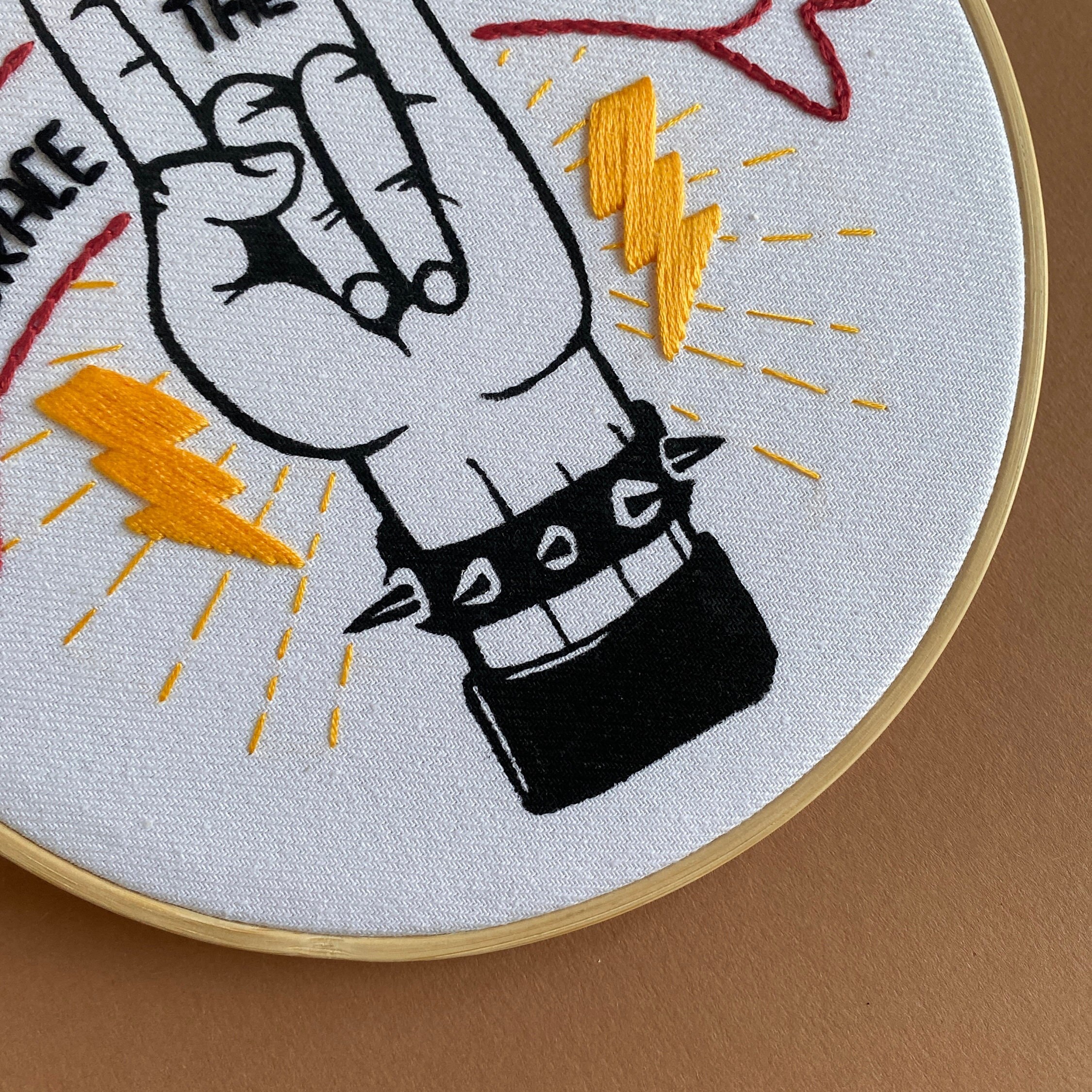 Embroidery Artwork, Rock and Roll, Rock Music Lovers, Custom Hand ...