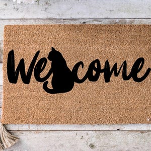 Door Mat Welcome Cat, Welcome Cat Door Mat, Cute Doormat, Cat Doormat ...