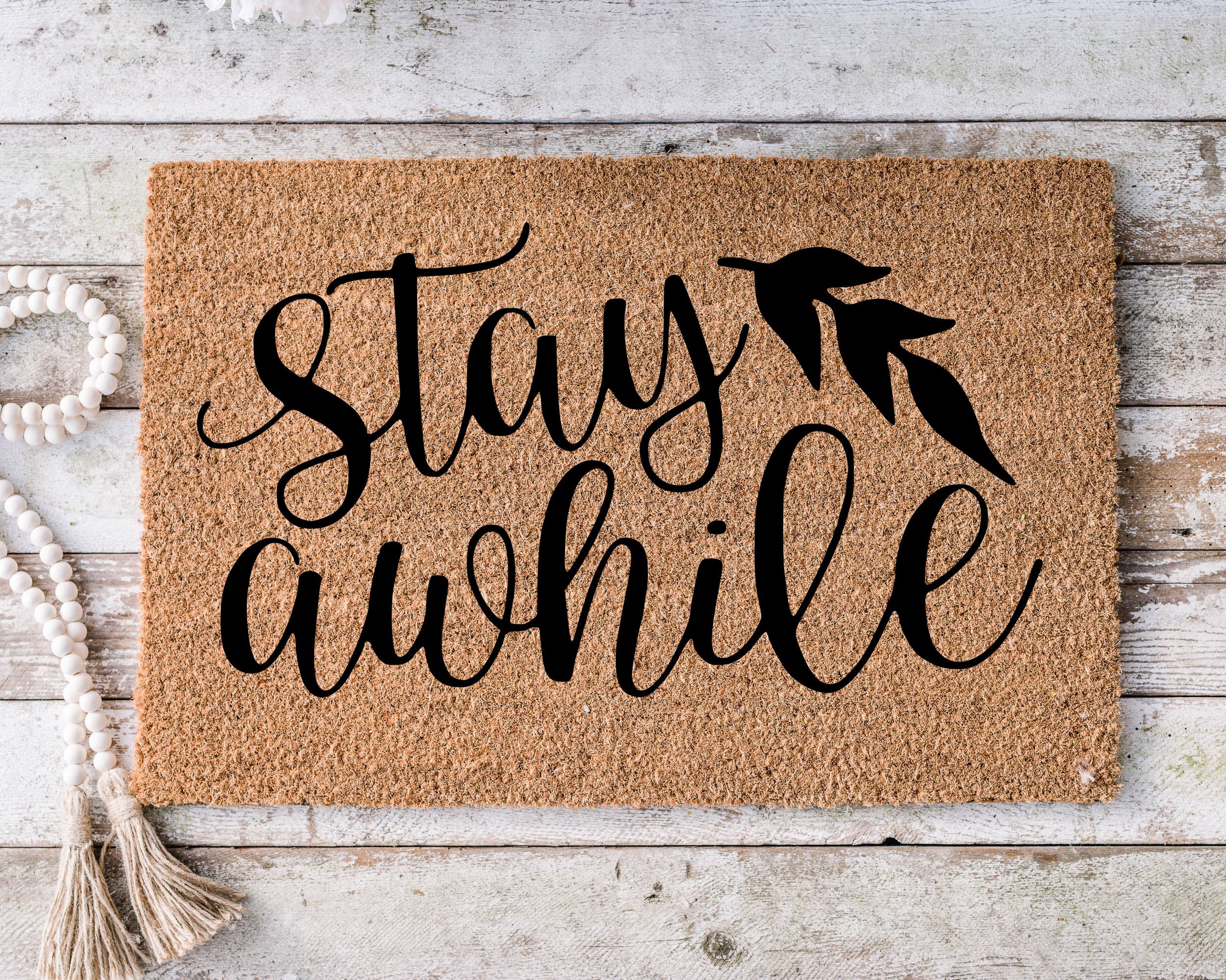 Stay Awhile Funny Doormat Housewarming Gift Welcome Mat - Etsy