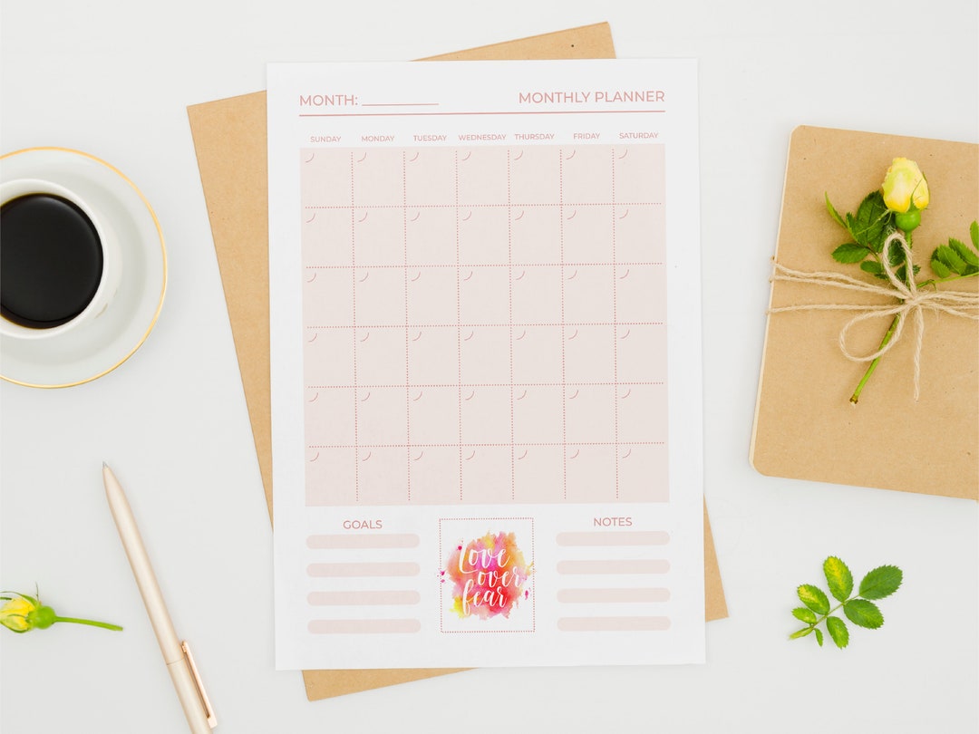 Instant Download PDF Yearly Monthly Weekly Daily Printable Planner love ...