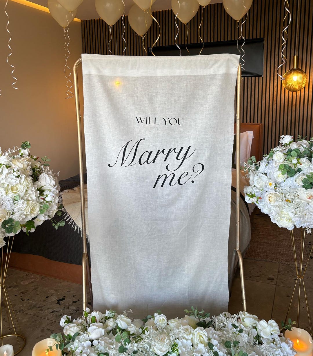 Linen Proposal Sign Marriage Proposal Sign Fabric Banner Proposal Sign ...