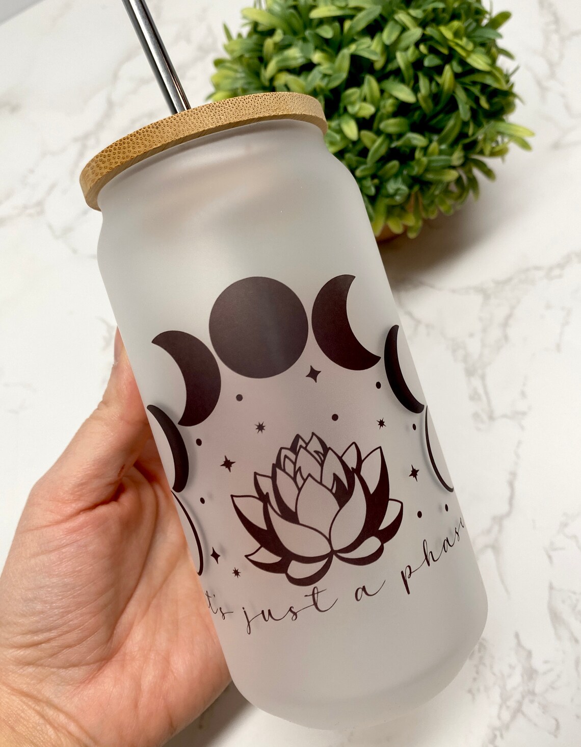 Can Glass Coffee Glass Soda Can Glass Moon Moon Phase | Etsy