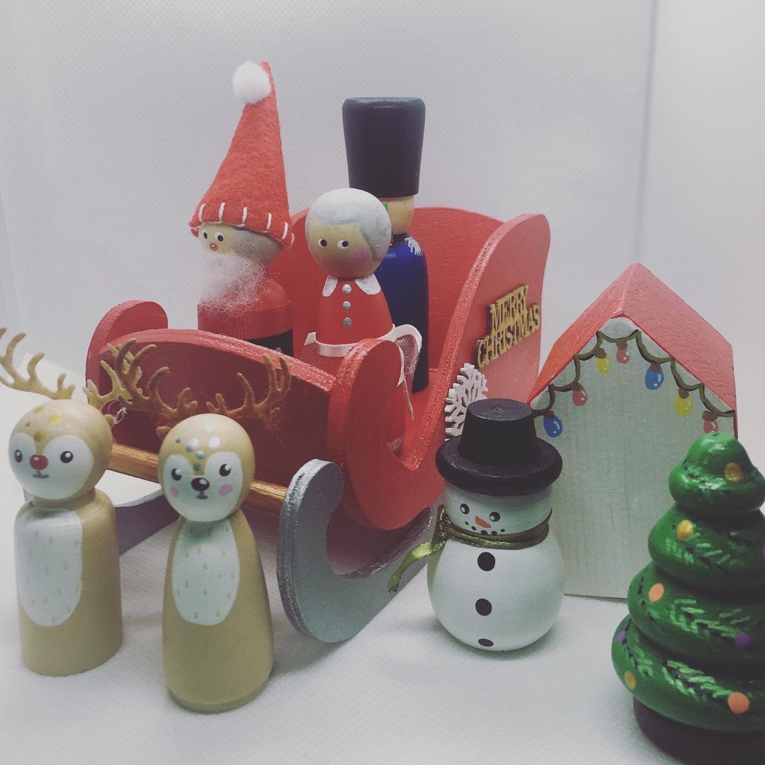 Large Wooden Christmas Set All Included Peg Doll Colour Matching ...