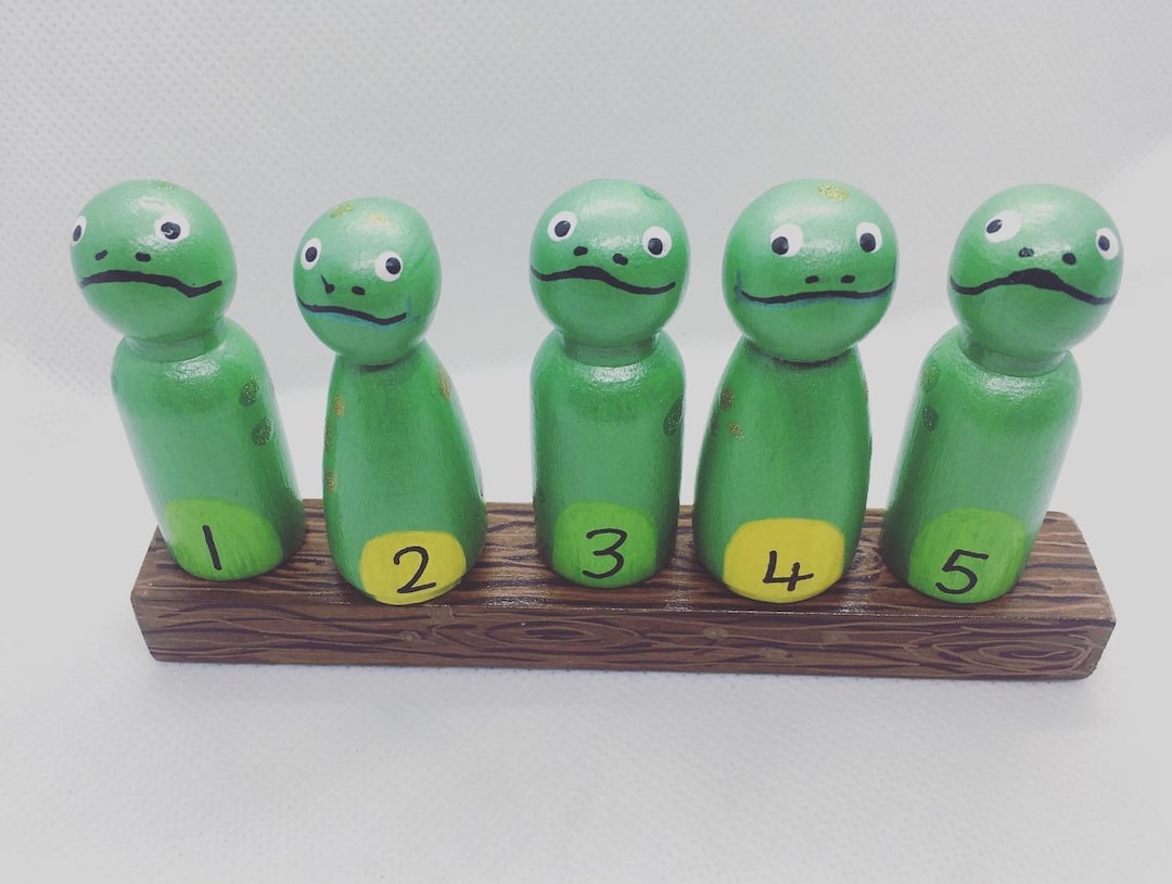 5 Speckled Frogs and More - Pegdolls Set Wooden - Peg Doll - Creative ...