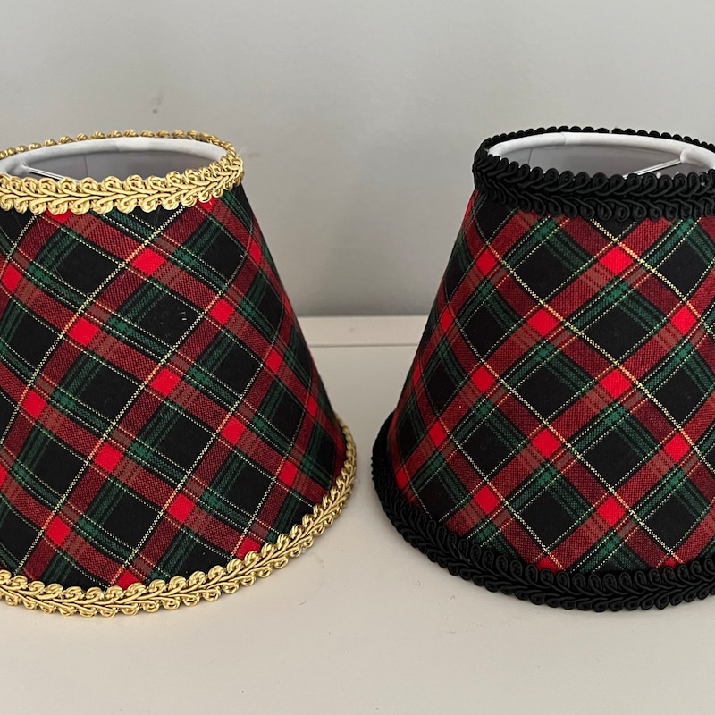 Lamp With Plaid Shade - Etsy