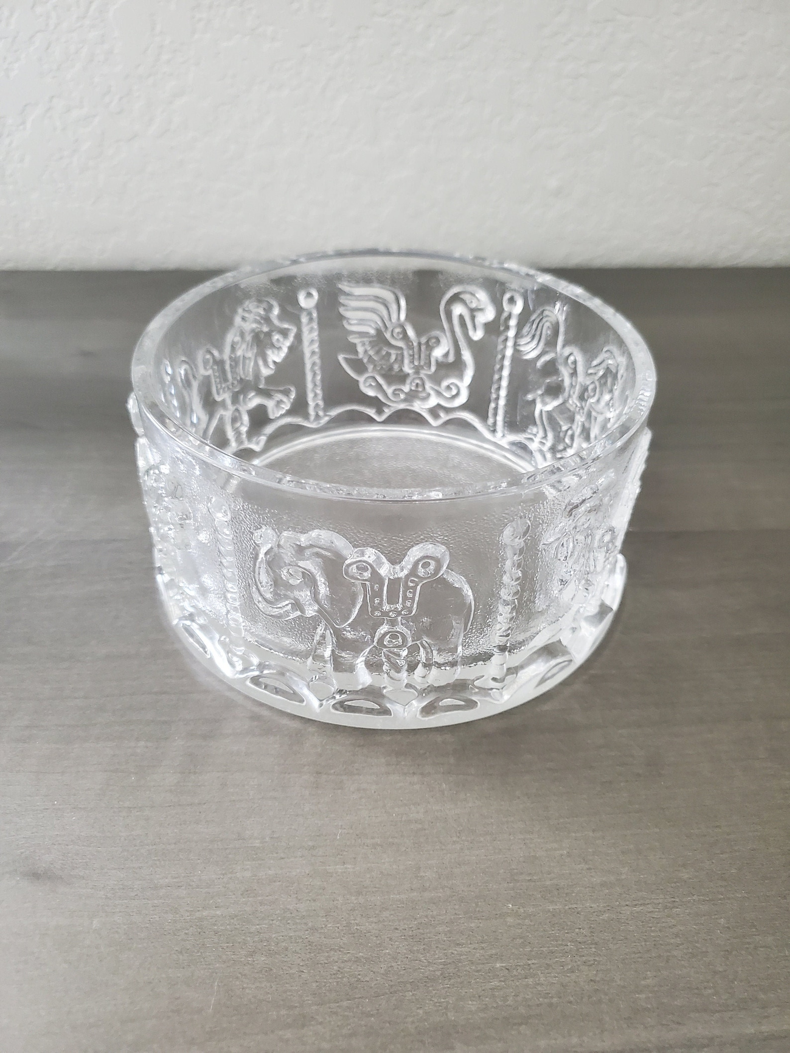 Vintage Goebel Lead Crystal Frosted Glass Carousel Dish - Etsy